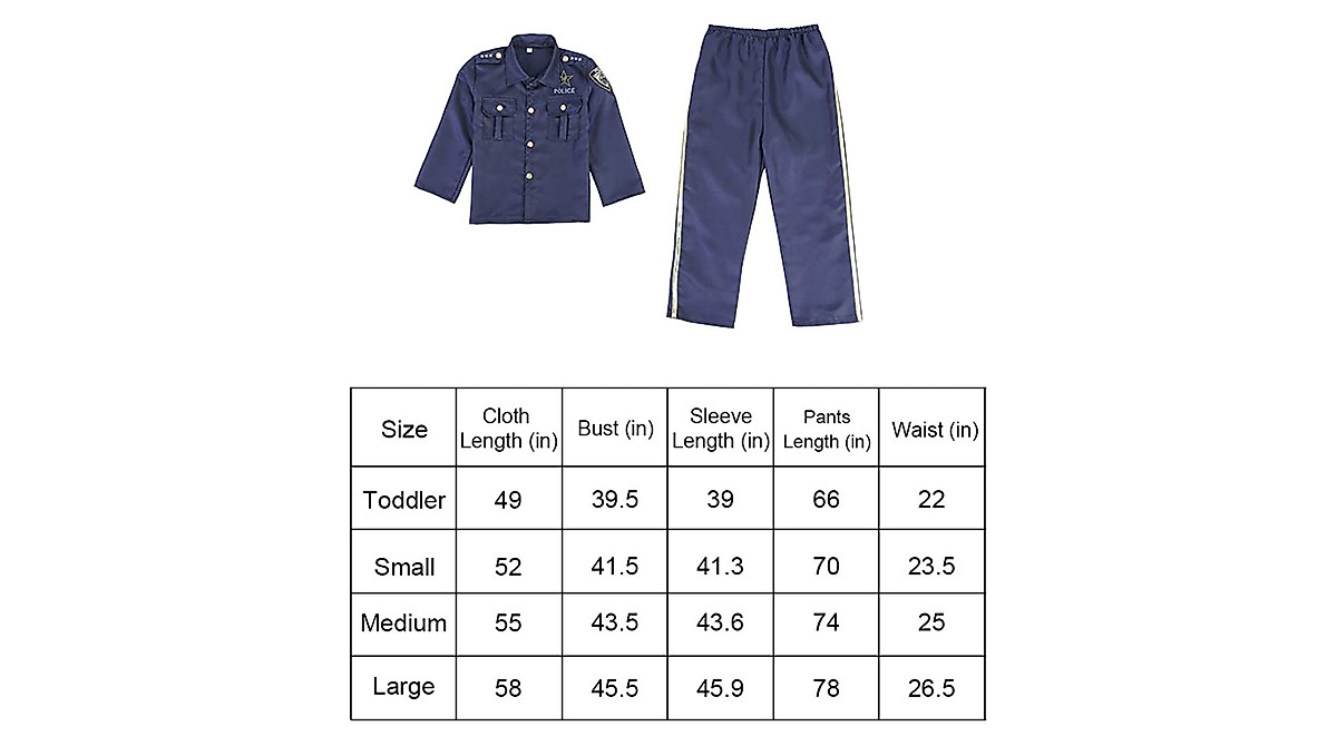 Twister.CK Kids Police Costume for Halloween Fun