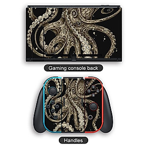 Octopus Sepia Funny Print Skin Cover For Switch Console and Switch Lite Slim Protector Sticker