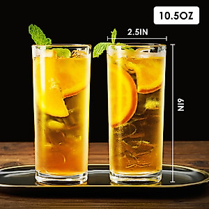 FrutPunch Highball Glasses Set of 2, 10 OZ Drinking Glasses, Lead-Free Crystal Cocktail Glasses, Water Glasses for Juice, Cocktails, Wine, Iced Tea, Mojitos Glassware Set