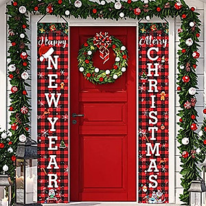 DmHirmg Christmas Porch Banner,Porch Christmas Decorations, Merry Christmas Banner, Christmas Porch Sign,Christmas Decorations, Xmas Hanging Decorations for Home Outdoor Decor