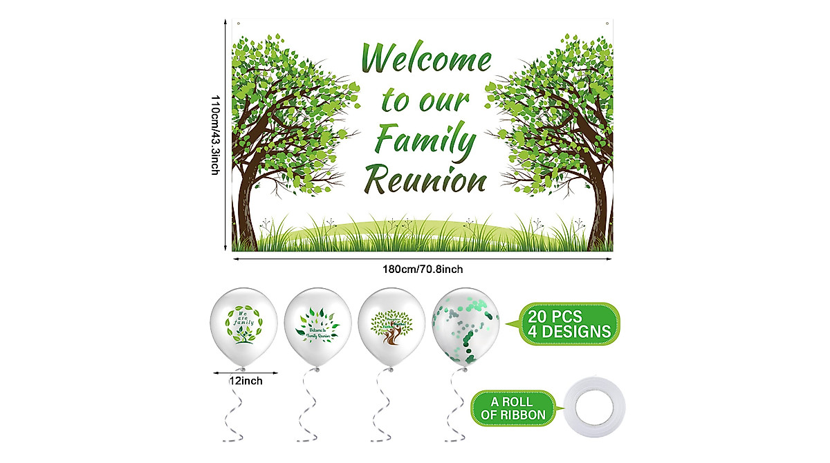 Family Reunion Party Decorations - Banner & Balloons Set | Jiuguva