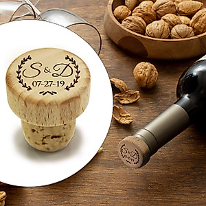My Personal Memories Custom Personalized Wood T-Cork Wine Stopper - Engraved Bulk Wedding Favors (1)