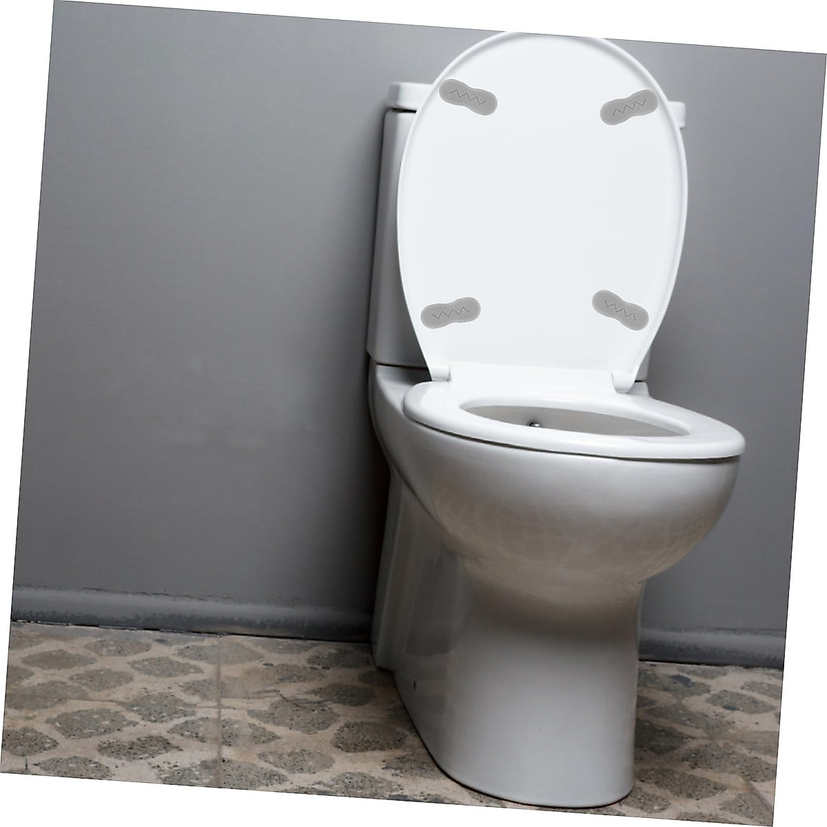 Gogogmee 4pcs Height Spacer Toilet Covers Kit Toilet Seat Bumpers Toilet Lid Bumpers Toilet Bumpers Toilet Seat Bumper Pads Toilet Cushioning Pads Bidet Attachment Buffer Abs Round