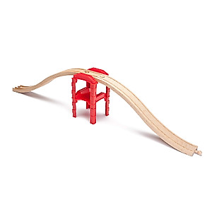 Multi Level Support Risers 6-Pack - Red Risers for Wooden Toy Train Set Creates 3 Levels of Tracks. Durable Hard Plastic Replacement Compatible with Major Brands