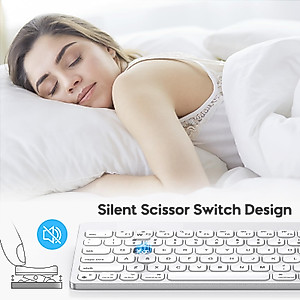 OMOTON Bluetooth Keyboard for Mac, Sleek Design, Quiet Typing, Wireless Keyboard with Numeric Keypad Compatible with MacBook Pro/Air, iMac, Mac Mini/Pro Laptop (Silver)