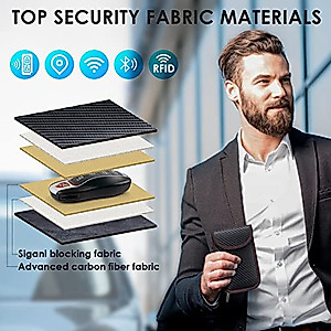 2 Pack Faraday Key Fob Protector, RFID Key Fob Protector Pouch, Faraday Bag Anti-Theft RFID Blocking EMF Cage for Keyless Car Key