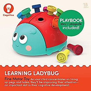 Battat Education – Fine Motor Peg Toy for Toddlers, Kids – Montessori Toy with Pegs – Educational & Developmental Toy – Learning Ladybug – 18 Months + – Learning Ladybug