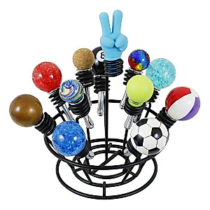 Oenophilia Bottle Stopper Bouquet, Black Metal, Wine Bottle Stopper Holder, Wine Gifts