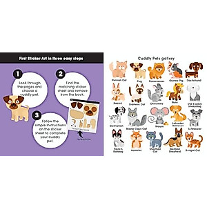 First Sticker Art: Cuddly Pets: Color By Stickers for Kids, Make 20 Animal Pictures! (Perfect Christmas Gift, Stocking Stuffer for Ages 3+)