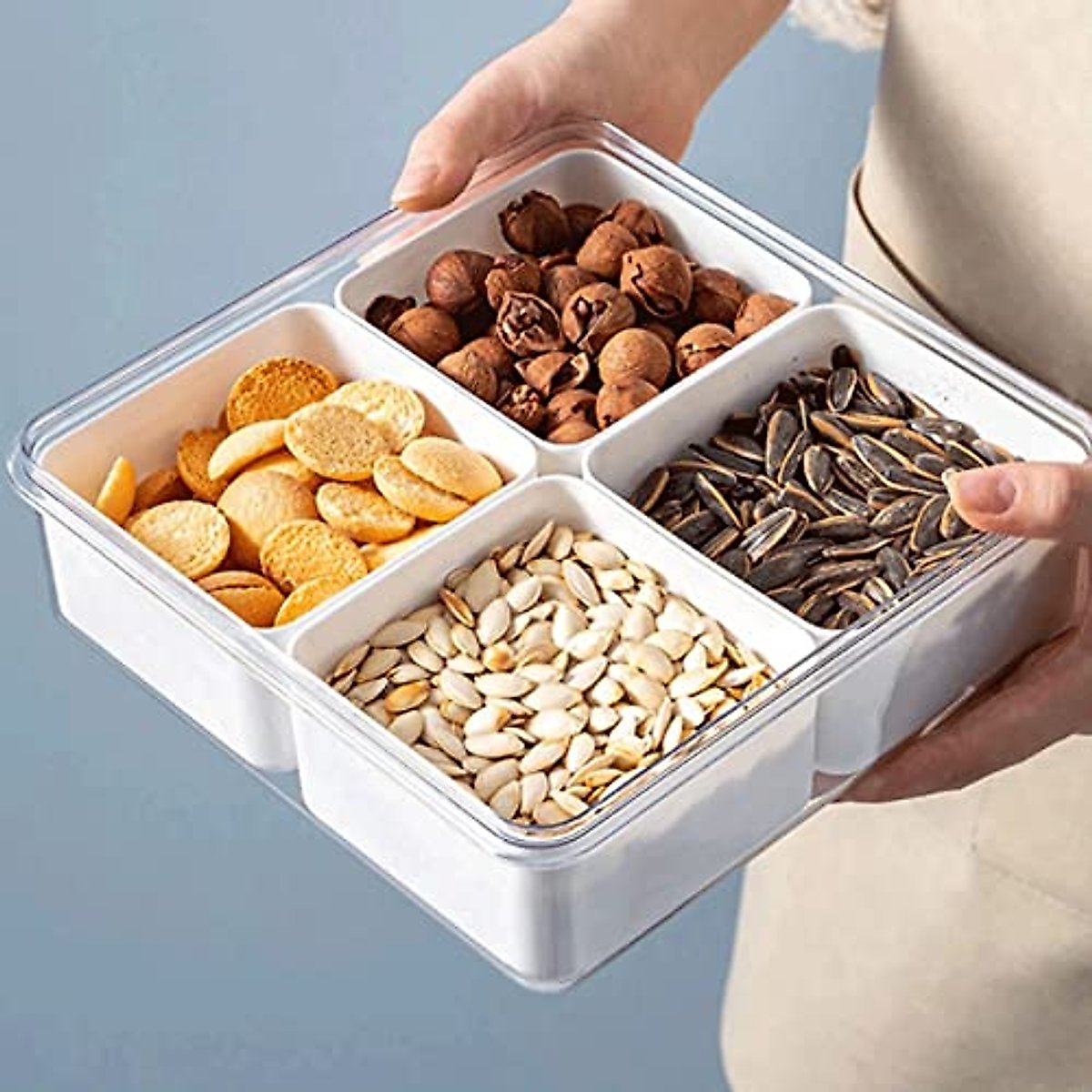 XWWDP Transparent Boxes of Candies, Dried Fruits, Nuts, Multi-mesh, Detachable Lids, Coolers, and Grocery Boxes (Color : Clear, Size : 6.5cm)