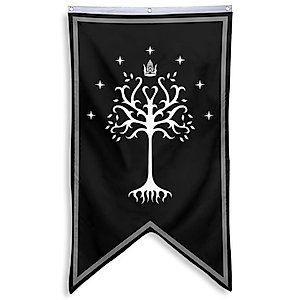 Bayyon Tree of Gondor Banner Flag 30x50 Inch Man Cave Home Office Bed Room Decor (Black)