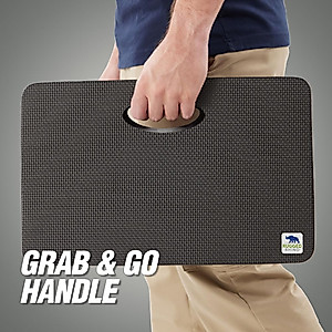 Rugged Rhino Soft Foam Kneeling Pad, Thick Knee Mat Resists Water, Durable Shock Absorbent Pads, Comfortable Strong Rebound, Gardening, Mechanic Tools, Bath Tub Essentials Onyx Black