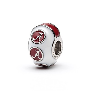 University of Alabama Charm Bracelet | Crimson Tide Gifts | Stainless Steel Alabama Jewelry | Alabama Logo Charm Bracelet | Lifetime Guaranteed
