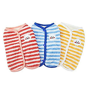 Jecikelon Cute Puppy Sweater Warm Dog Winter Clothing Doggie Cotton Clothes with Pocket Pet Stripes Sweater for Small Dogs (Red1, Small)