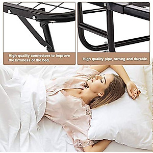 Folding Guest Bed Portable Camping Cot with Wheels,Portable Beds Frame Heavy Duty Extra Roll Away Foldaway 3.9 Inch Thick Memory Foam Mattress for Spare Bedroom & Office,L75 x W30 x H12 IN，White