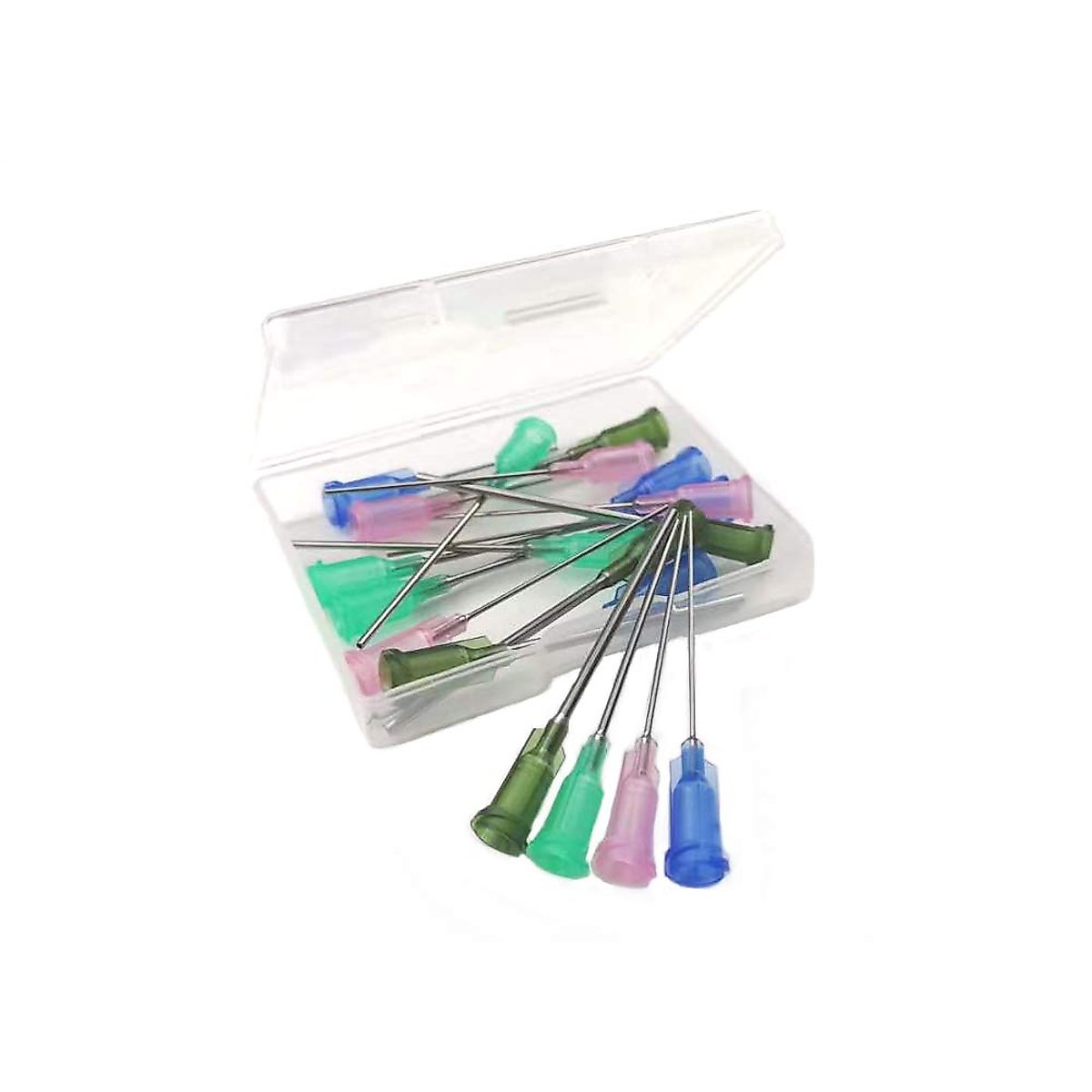 SANANTS 1.5 Inch Synthetical Blunt Tip Dispensing Needle with Luer Lock, Precision Applicator,4 Different Sizes，20 PCS