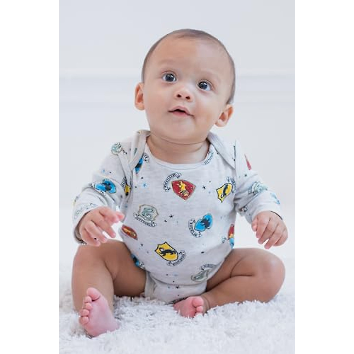 Harry Potter Hogwarts Newborn Baby Boys 5 Pack Long Sleeve Bodysuits Multicolor 6-9 Months