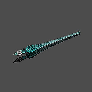 molshine Handmade Glass Dip Pen Crystal Calligraphy Pen Signature Dipped Pen for Artist Women Men Teens,Writing Drawing Decoration Gifts (Ice green)