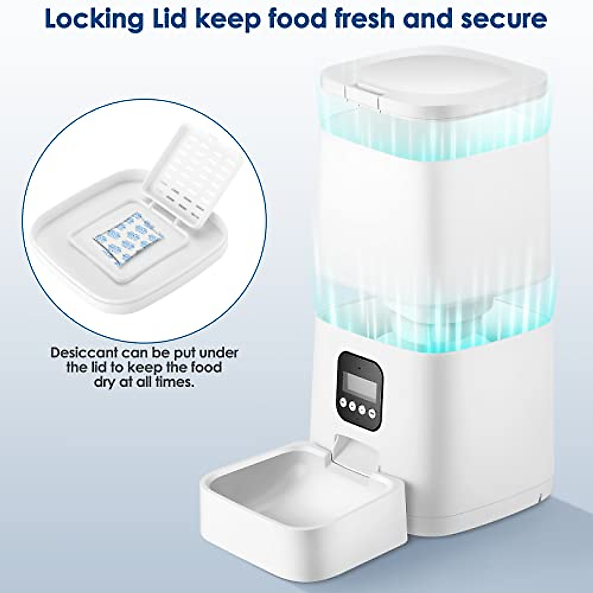 5L Automatic Cat Feeders, Farexon Auto Pet Feeder Dry Food Dispenser, Timed Cat Feeder with Dual Power Supply, Portion Control 1-4 Meals Daily, 10s Voice Recorder for Small & Medium Cats Dogs