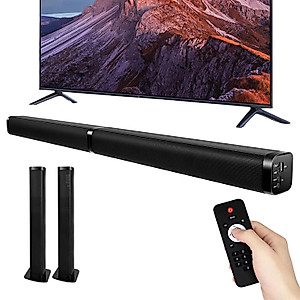 TV Soundbars Speaker with Bluetooth 40W Home Theater Audio Speaker System for TV Sound bar, 2 in 1 Wall Mountable 35inch Separable Speakers