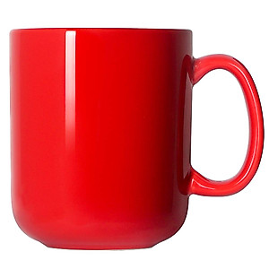 20 OZ Large Coffee Mug, Harebe Smooth Ceramic Tea Cup for Office and Home, Big Capacity with Handle, Red