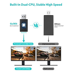 GuliKit Goku Wireless Adapter, King Kong 2 Pro Controller Adapter, Bluetooth, Works with Xbox Series X, PS4, Switch, PC