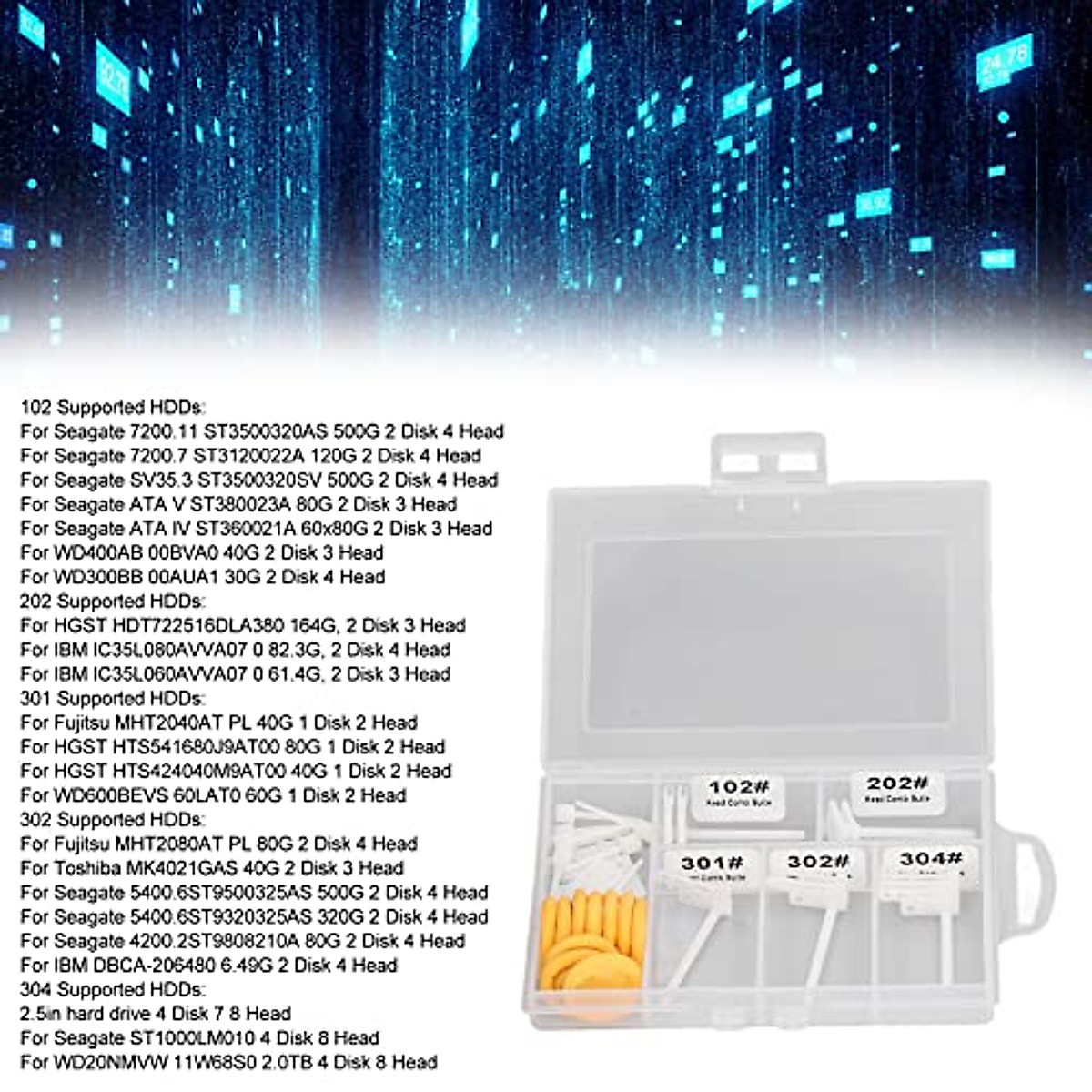 HDD Magnetic Head Repair Set, 2.5in 3.5in Comb Hard Drive Head Replacement Tool for Computer Data Recovery