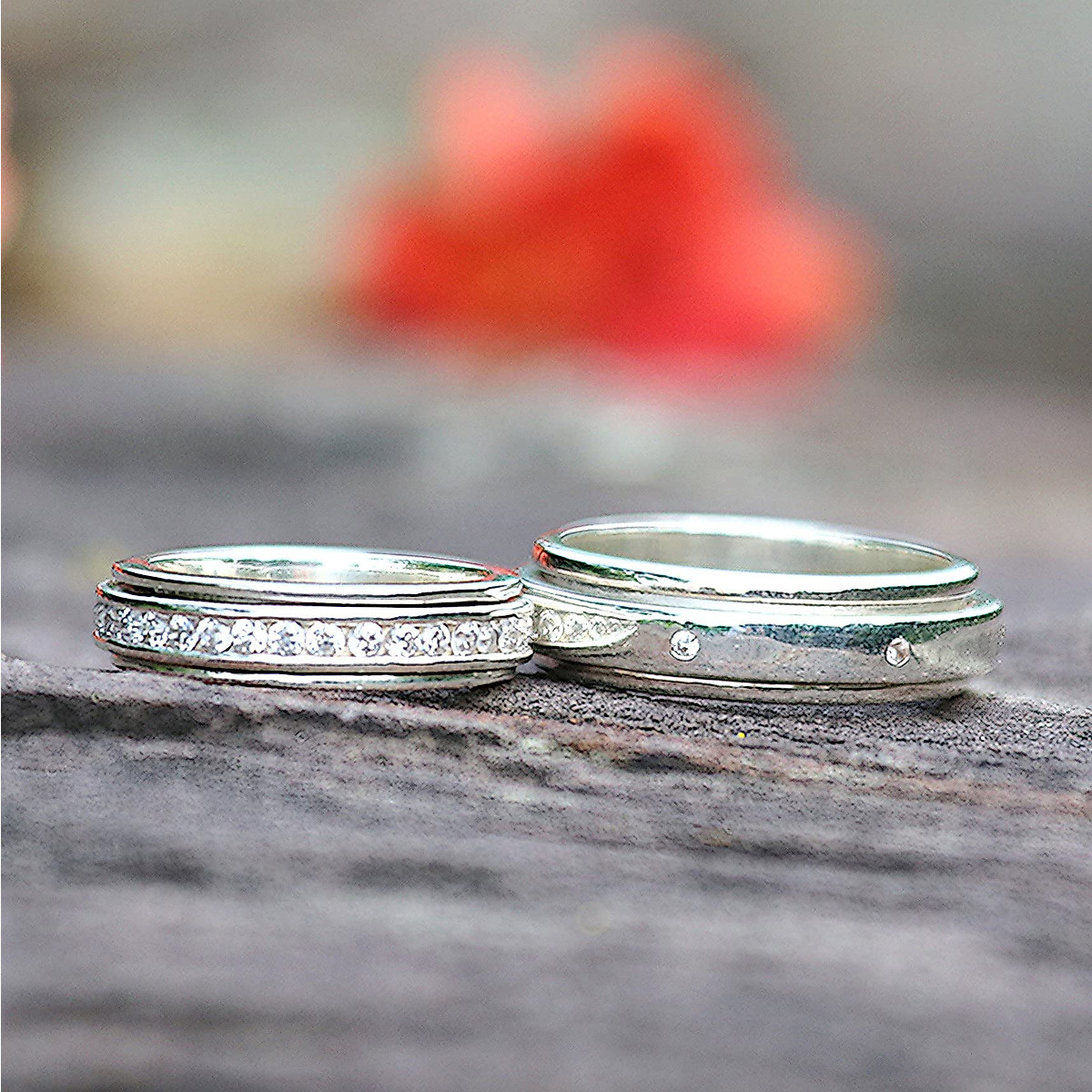 ENERGY STONE 925 Sterling Silver SUPERNOVA Meditation Spinner Ring (Style US55) (8)