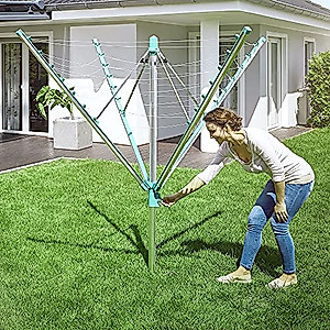Leifheit Rotary Dryer Linomatic 500 Easy Umbrella Clothesline, Silver