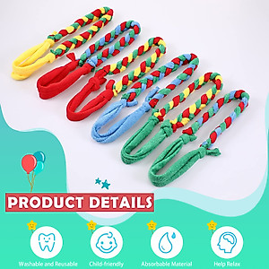 12 Pieces Cloth Chewy Necklace Sensory Fabric Chewy Necklaces for Sensory Kids Soft and Absorbent Terry Cloth for Boys Girls Blue Green Yellow