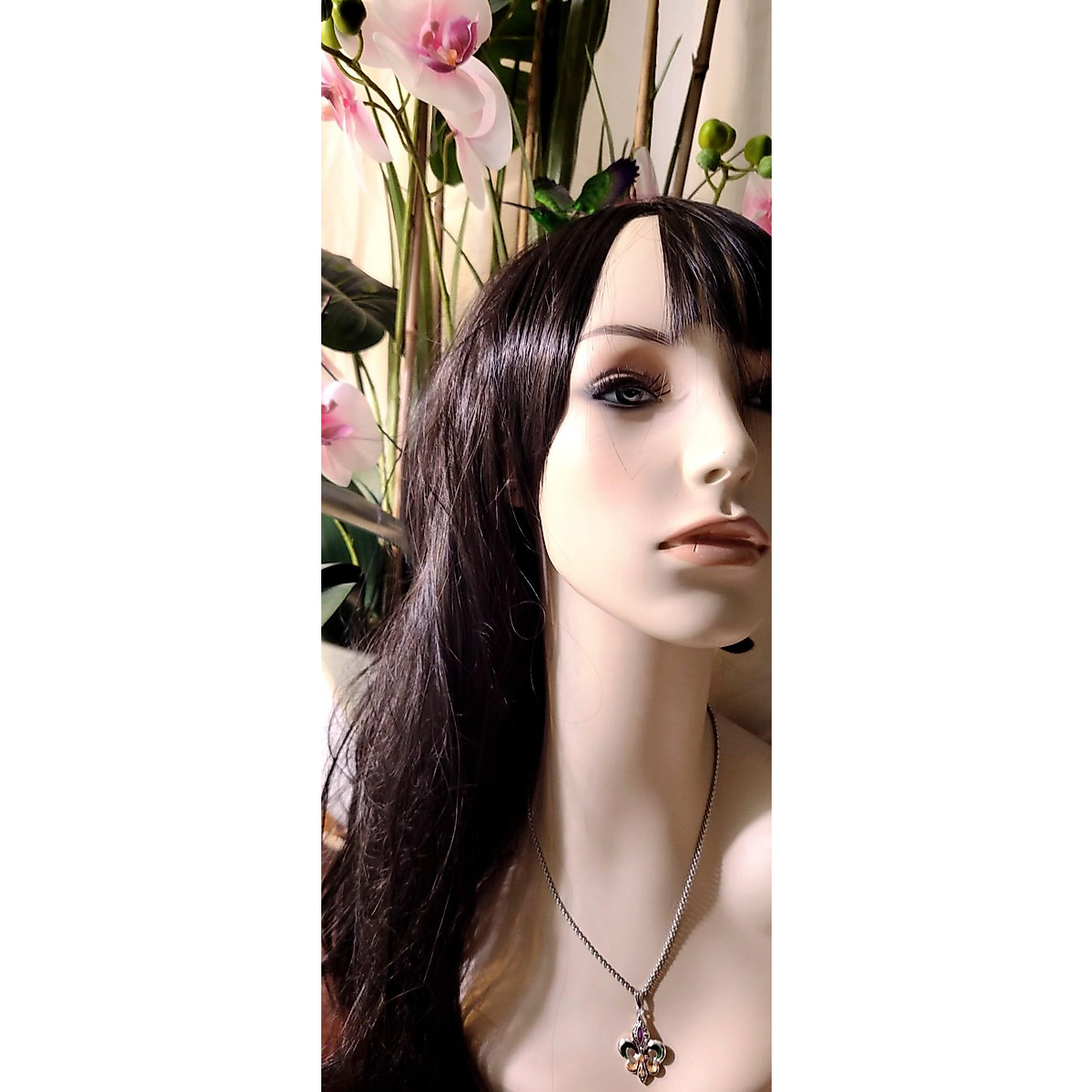 DianaL Boutique Fleur De Lis Mardi Gras Pendant Necklace with 18" Stainless Steel Chain Gift Boxed Fashion Jewelry