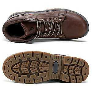 Ahico Men's Hiking Boots Water Resistant Walking Trekking Camping Snow Boots Breathable Outdoor Trail Brown 752, 11