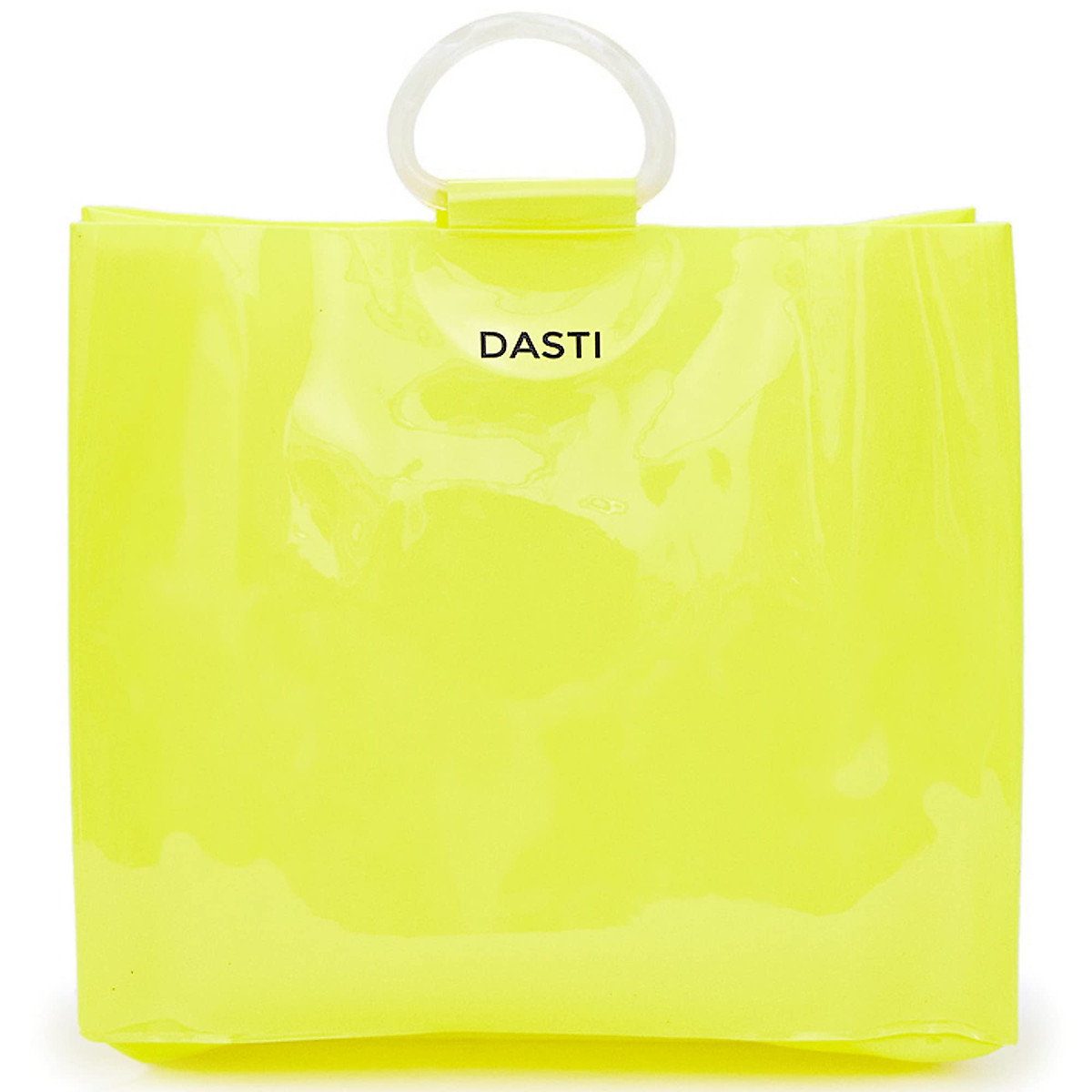 Designer Plastic purses and handbags - Vynyl Clear Transparent Bag - PVC Bags clear Purse - Waterproof Designer Clear Handbags - Bolsa Trasparente de Mujer (Yellow Sun Shine)
