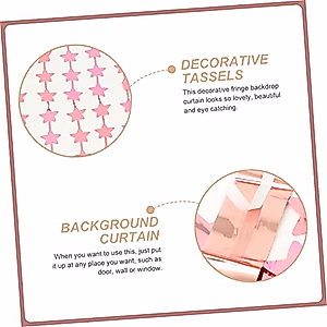 Abaodam 3 Sets Birthday Prop July Silver Twinkle Graduation Curtains Banner Foil Bunting Festival Door Party Metallic of Gold Rose Scene Fringe for Backdrop Decorations Tinsel