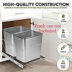 Kitchenflex Cabinet Trash Can Pull Out Kit-Bin Not Included| Space-Saving Cabinet Solution with Easy Installation | Efficient Waste Management| Pull Out Garbage Can for Kitchen Cabinet