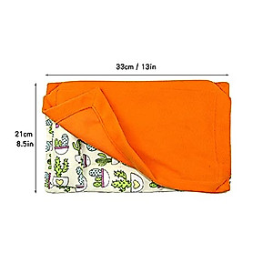 HAICHEN TEC Bearded Dragon Sleeping Bag with Pillow and Blanket Soft Bed Habitat Decor Cage Accessories for Reptile Bearded Dragon Leopard Gecko Lizard (Orange)