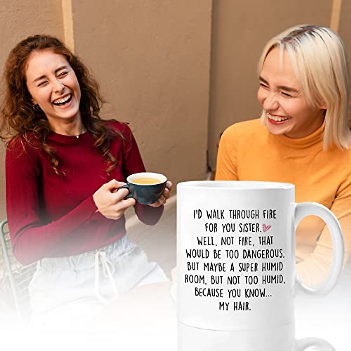 Petalsun Sister Gifts, Birthday Gifts for Sister, Sister Christmas Gifts- 11oz Novelty Coffee Mug- Sister Gifts from Sister, Sister Birthday Gifts, Sister Graduation Gifts