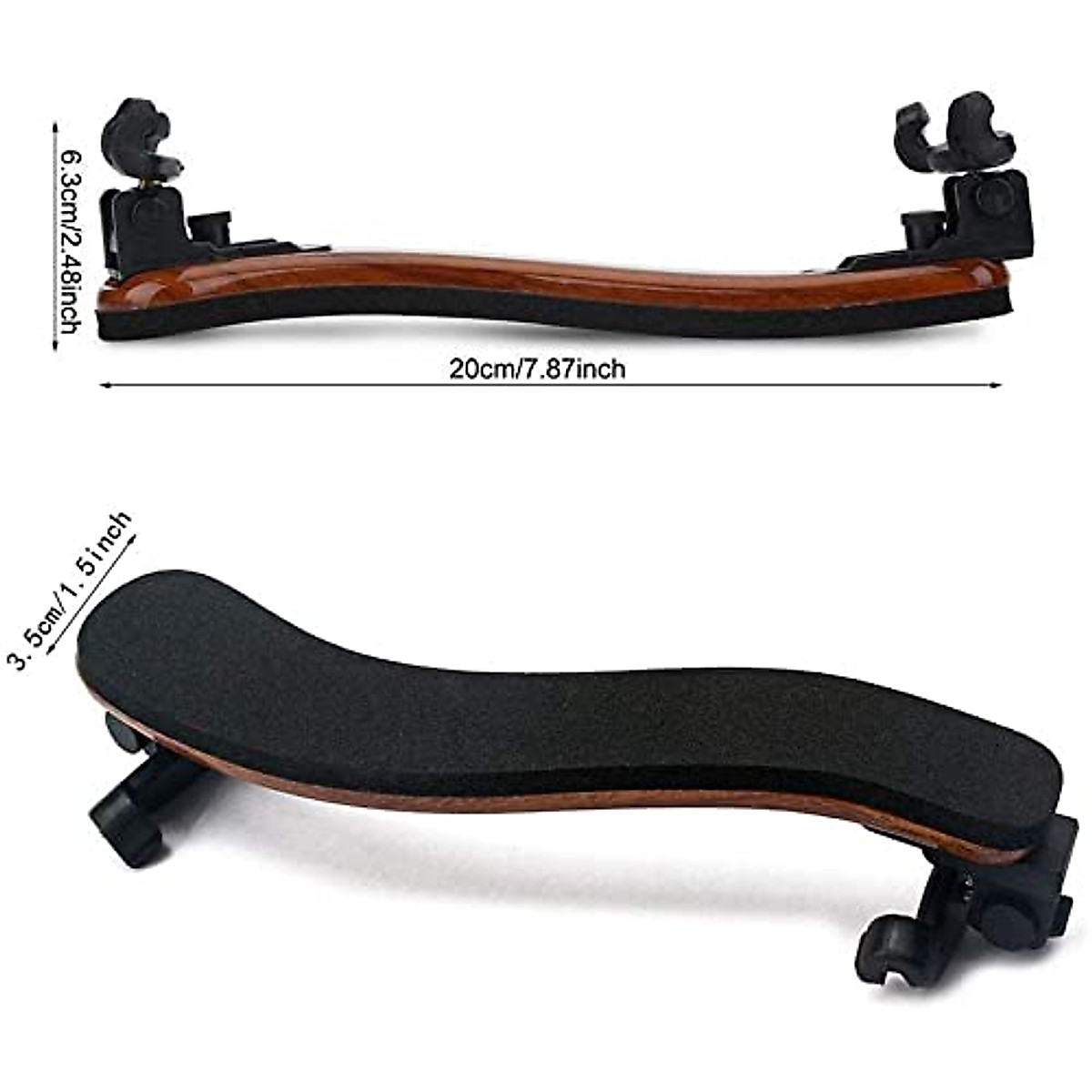 Jiayouy Violin Shoulder Rest for 1/2 1/4 1/8 Size Adjustable and Collapsible Feet with Foam Padding Support