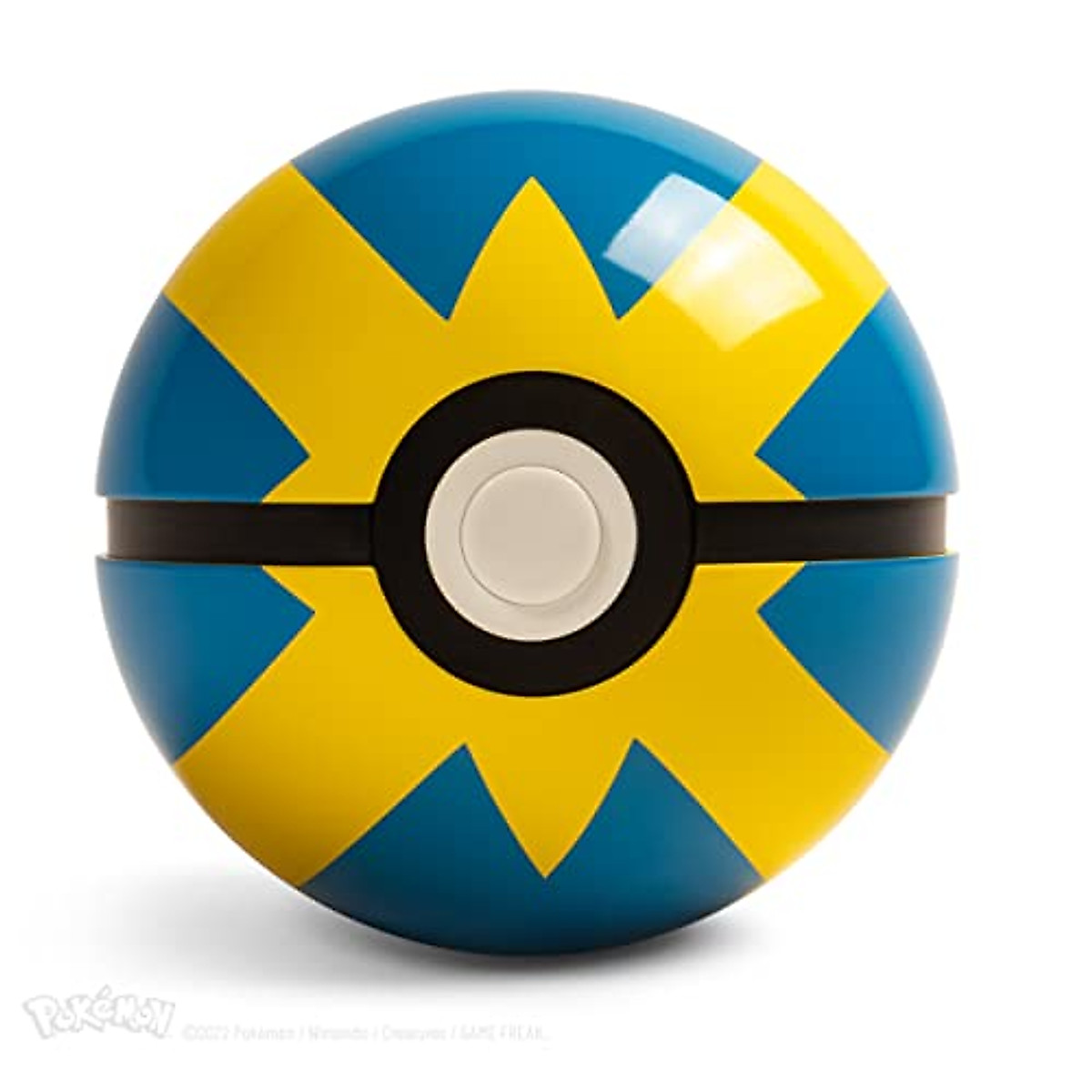 The Wand Company Pokémon Poké Ball Authentic Replicas - Realistic, Electronic, Die-Cast Poké Ball with Display Case Light Features (Quick Ball)