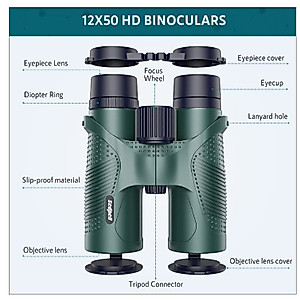 Sedpell HD Binoculars for Adults, High Power Binoculars with BaK4 prisms, IPX7 Waterproof with Phone Adapter Lightweight with Carrying Case and Strap Perfect for Bird Watching, Hunting, Travel