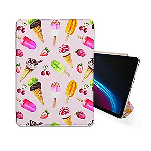 Cute Ice Cream Sweet case Compatible with iPad Mini Air Pro 7.9 8.3 9.7 10.2 10.9 11 12.9 inch Pattern Cover New 2022 2021 Trifold Stand 3 4 5 6 7 8 9 Generation 396 (9.7" 5/6 gen)