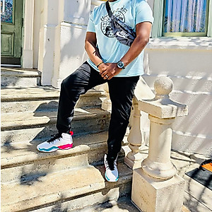 JMIERR Mens Casual Joggers Pants - Cotton Drawstring Chino Cargo Pants Hiking Outdoor Twill Track Jogging Yoga Sweatpants Jogger Work Pants with Pockets for Men, US 40(2XL), A Black