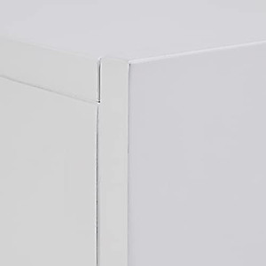 SEI Furniture Lirrington Electric Fireplace with Stainless Steel Accents, White