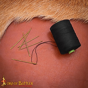 Lord of Battles Medieval Needle Viking Embroidery Needle Handmade Knitting Needles Binding Tool, Multipurpose Weaving/Knitting/Stitching Needles for Craft Work (Set of 6, Brass Needles - 2.3")