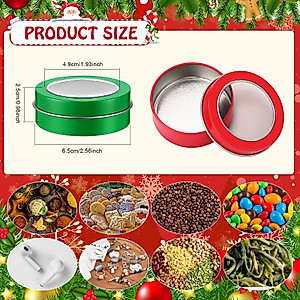 Tandefio Christmas Candle Tin Cans Set Holiday Candle Tins 2 oz with Lids Candle Jars for Making Candles Round Containers for Candles Party Favors DIY(120 Pcs)