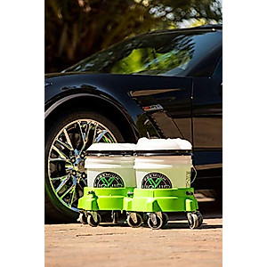 Liquid X Original Bucket Dolly - Lime Green with 3" Gray Casters - Larger Wheels for Smoother Maneuvering