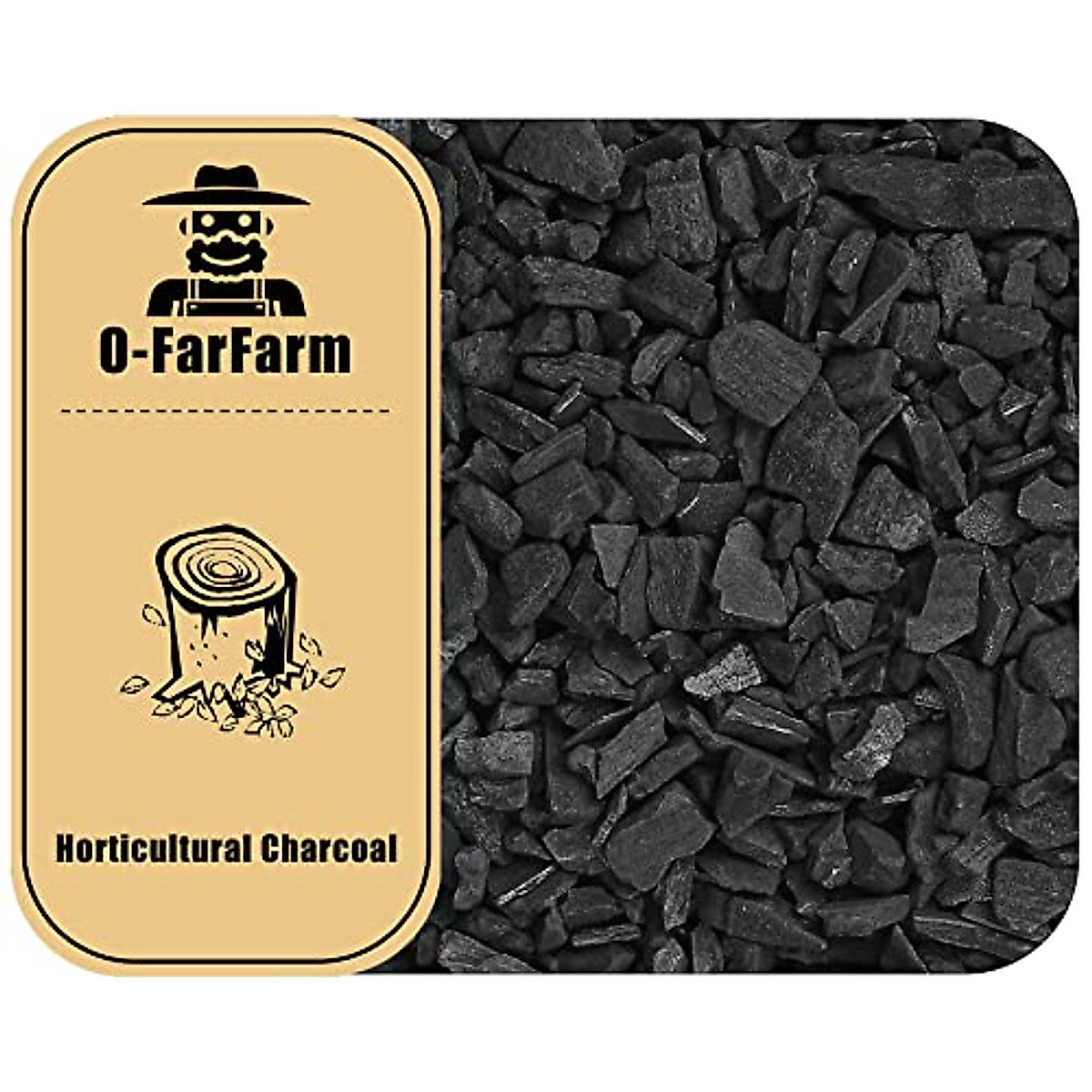 O-FarFarm Horticultural Charcoal for Potted Plants 1 QT, Hardwood Charcoal for Potting Soil Amendment, Orchids, Terrariums, and Gardening
