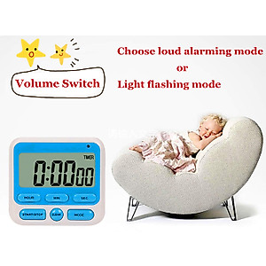 24-Hours Digital Kitchen Timer, Upgraded 12-Hour Display Clock, Big Digits, Loud Alarm, Magnetic Backing Stand, Count-Up & Count Down, Kids Timers for Cooking Baking Classroom Teachers Games(4 Pack)