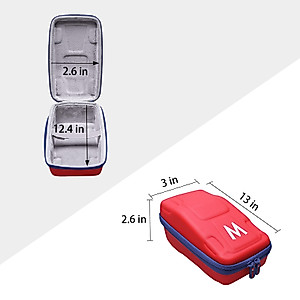 XANAD EVA Hard Case for Mario Kart Live:Nintendo Switch Mario Set Edition - Travel Protective Carrying Storage Bag（Red）