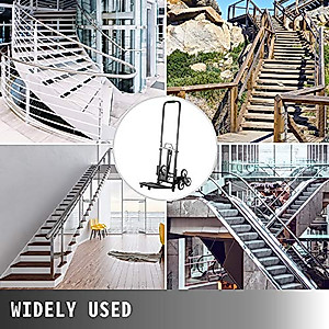 VEVOR Stair Climbing Cart 330lbs Capacity, Portable Folding Trolley with 6 Wheels, Stair Climber Hand Truck with Adjustable Handle for Pulling, All Terrain Heavy Duty Dolly Cart for Stairs